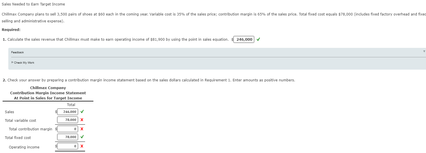 Solved Sales Needed to Earn Target Income Chillmax Company | Chegg.com