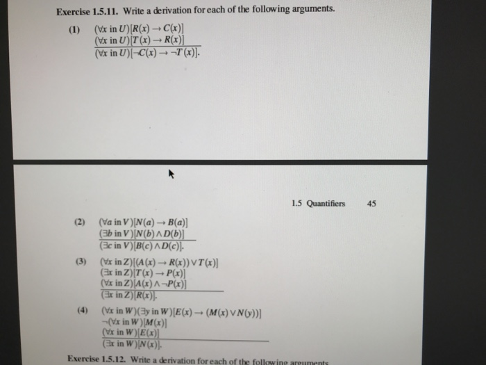 Solved Exercise 1511 Write A Derivation For Each Of The 