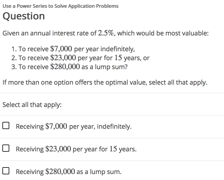 Solved Use a Power Series to Solve Application Problems | Chegg.com