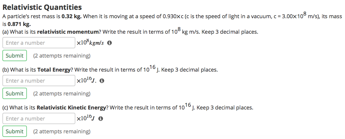 Solved Relativistic Quantities A particle's rest mass is | Chegg.com