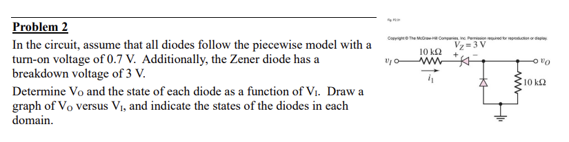 Solved Problem 2In the circuit, assume that all diodes | Chegg.com
