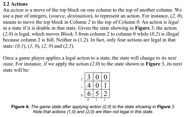 Solved An action is a move of the top block on one column to | Chegg.com