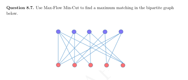 Solved Question 8.7. Use Max-Flow Min-Cut to find a maximum | Chegg.com