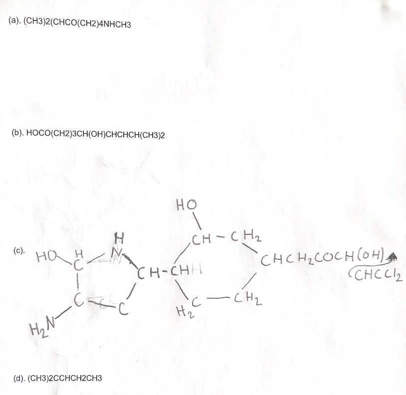 Solved Draw the line angle form for each of the | Chegg.com