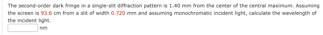 Solved The second-order dark fringe in a single-slit | Chegg.com
