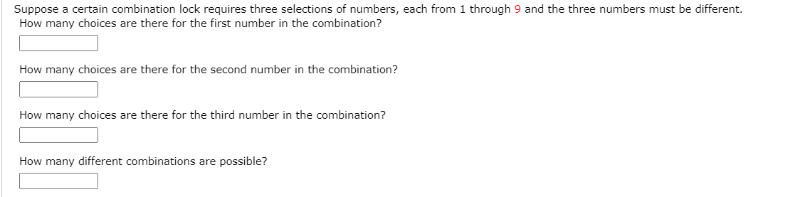 Solved Suppose a certain combination lock requires three | Chegg.com Solved Suppose a certain combination lock requires three | Chegg.com