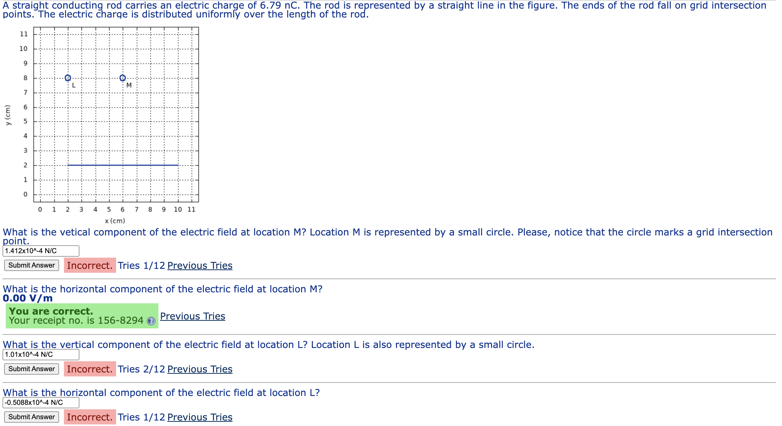 Solved A straight conducting rod carries an electric charge | Chegg.com
