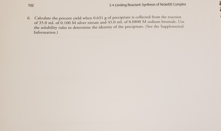 Solved 102 5 Limiting Reactant: Synthesis of NickelOn) | Chegg.com