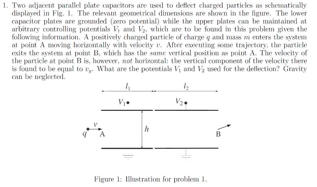 Solved 1. Two adjacent parallel plate capacitors are used to | Chegg.com