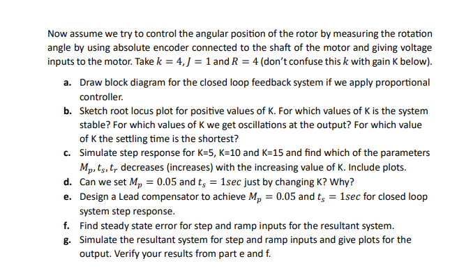 1. A simple, linear model for a DC motor is given | Chegg.com