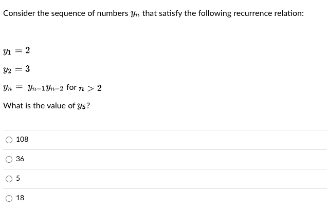 Solved Consider the sequence of numbers yn that satisfy the | Chegg.com