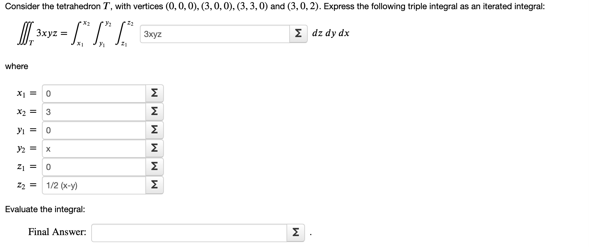 Solved Consider the tetrahedron \\( T \\), with vertices \\( | Chegg.com