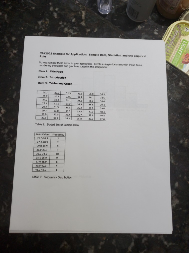 STA2023 Application: Sample Data, Statistics, and the | Chegg.com