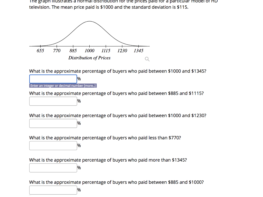 Solved The graph mustrates a normal distribution tor the | Chegg.com