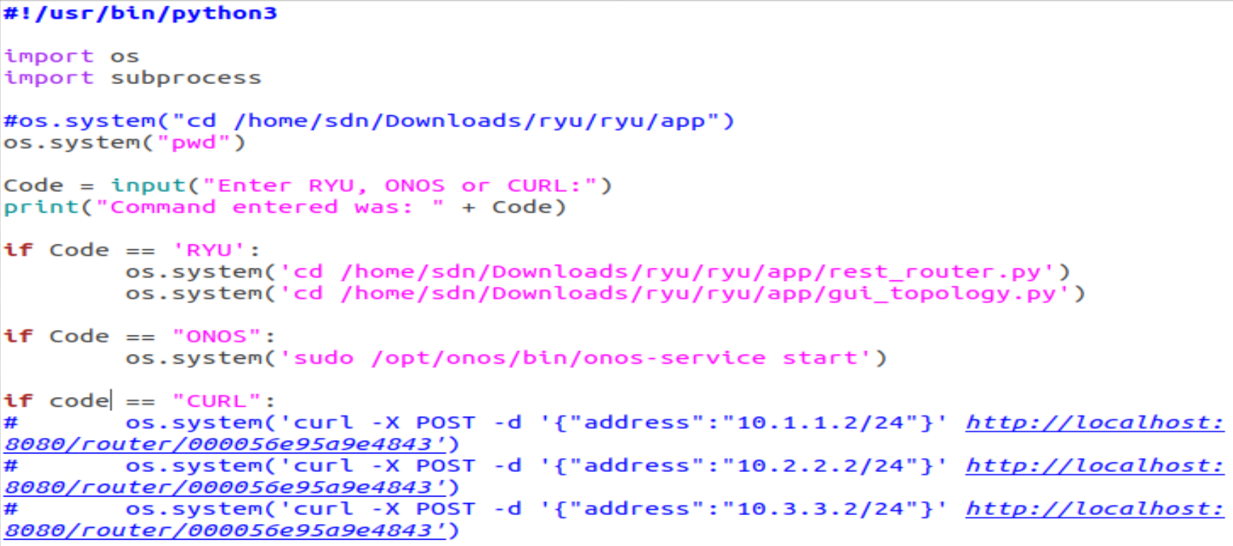 Solved Within a UBUNTU VM, using GNS3 I created code that is | Chegg.com