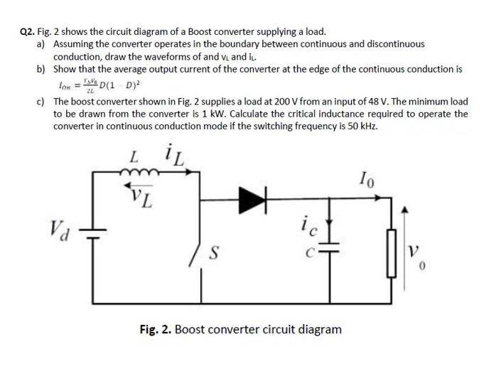 Solved Q2. Fig. 2 shows the circuit diagram of a Boost | Chegg.com