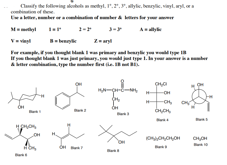 Solved Classify the following alcohols as methyl, 1°, 2°, | Chegg.com