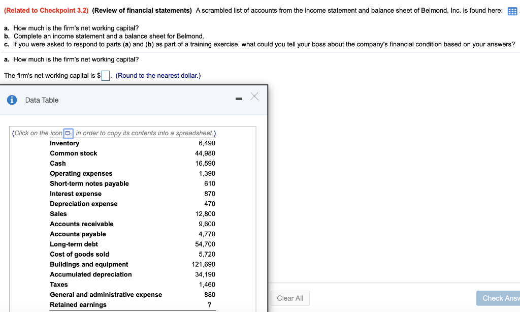 Solved (Related to Checkpoint 3.2) (Review of financial | Chegg.com
