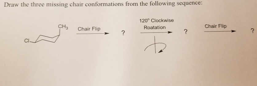 Solved Draw the three missing chair conformations from the | Chegg.com