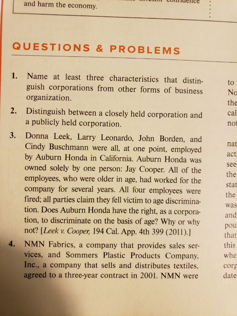 Solved JUST Number 3 Only explain the Court's decision and | Chegg.com