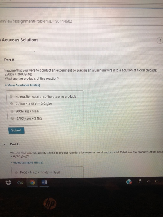 Solved mView?assignmentProblemlD-98144682 Aqueous Solutions | Chegg.com