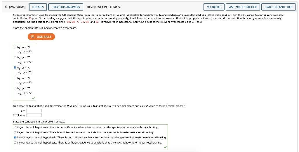 Solved 8. [2/4 points) DETAILS PREVIOUS ANSWERS DEVORESTAT9 | Chegg.com