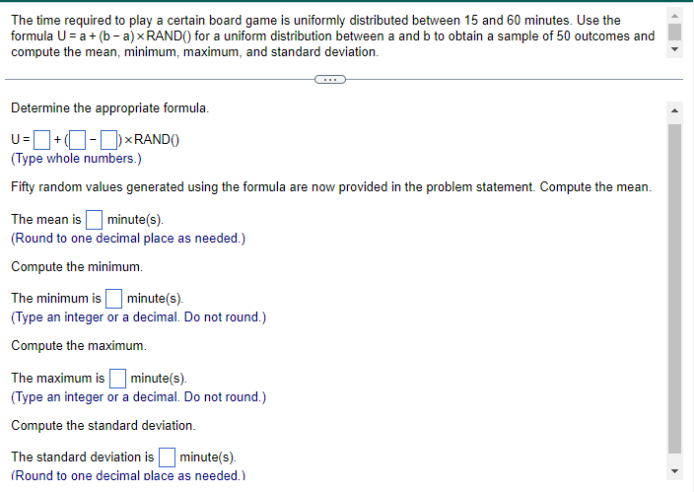 Solved The time required to play a certain board game is | Chegg.com