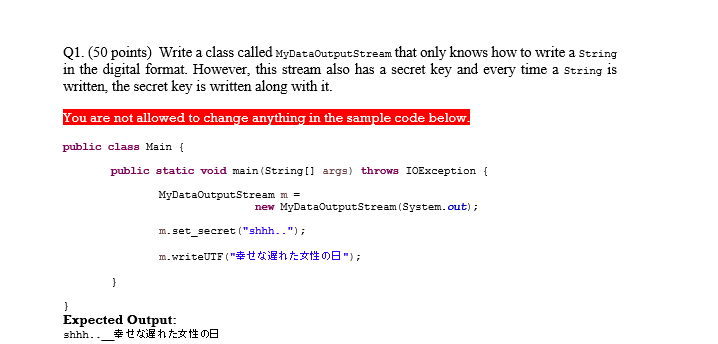 Solved Q1. (50 points) Write a class called | Chegg.com