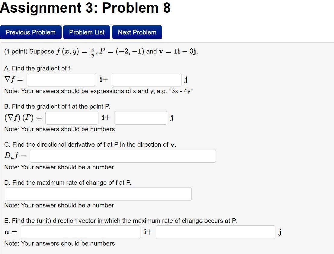 Solved Assignment 3 Problem 8 Previous Problem Problem List 2413