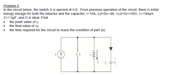 Solved Problem 9 In the circuit below, the switch S is | Chegg.com