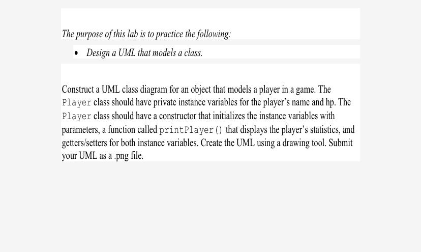 Solved The purpose of this lab is to practice the following: | Chegg.com