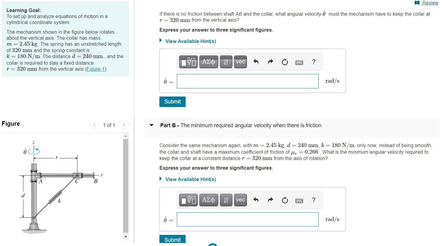 Solved Learning Goal: To set up and analyze equations of | Chegg.com