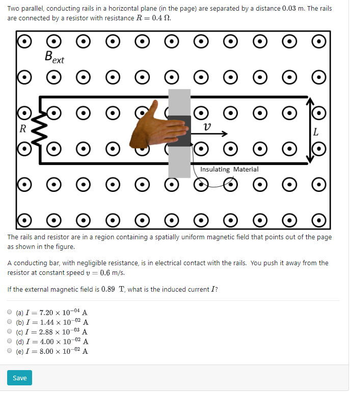 Solved Two parallel, conducting rails in a horizontal plane | Chegg.com