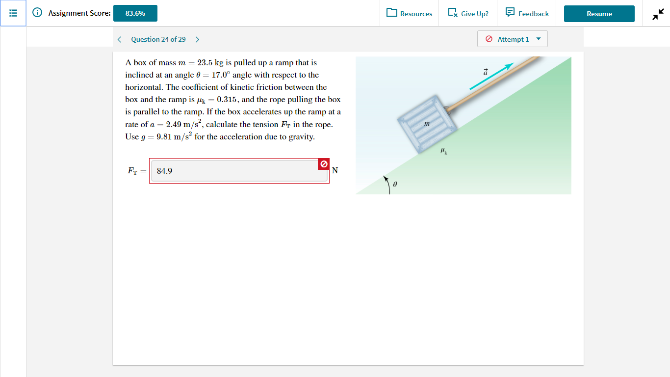 Solved 0 Assignment Score: 83.6% Resources Ex Give Up? | Chegg.com
