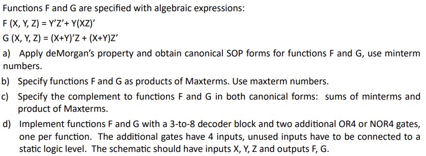 Solved Functions F ﻿and G ﻿are specified with algebraic | Chegg.com