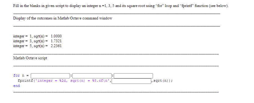 Solved Fill in the blanks in given script to display the | Chegg.com