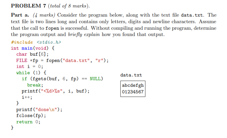 Solved PROBLEM 7 (total of 8 marks). Part a. (4 marks) | Chegg.com