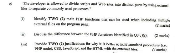 c) "The developer is allowed to divide scripts and | Chegg.com