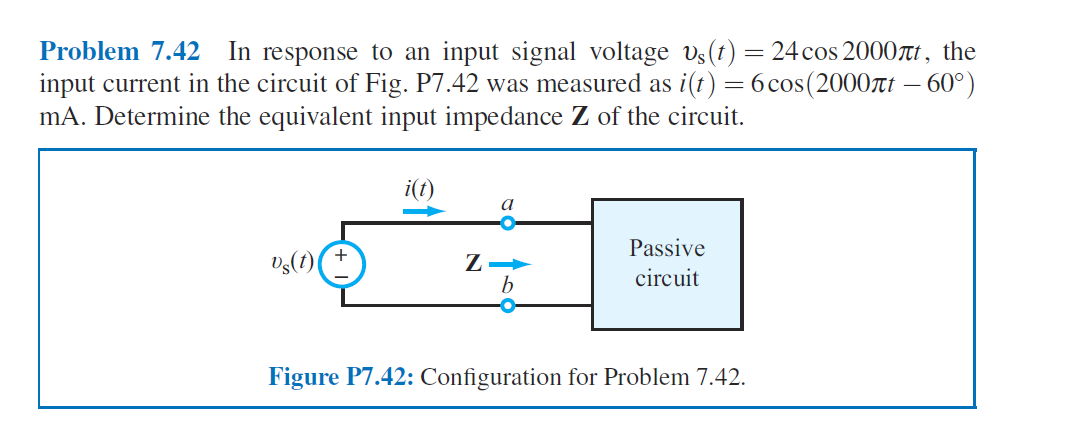 Solved In response to an input signal voltage υs(t) = 24 cos | Chegg.com