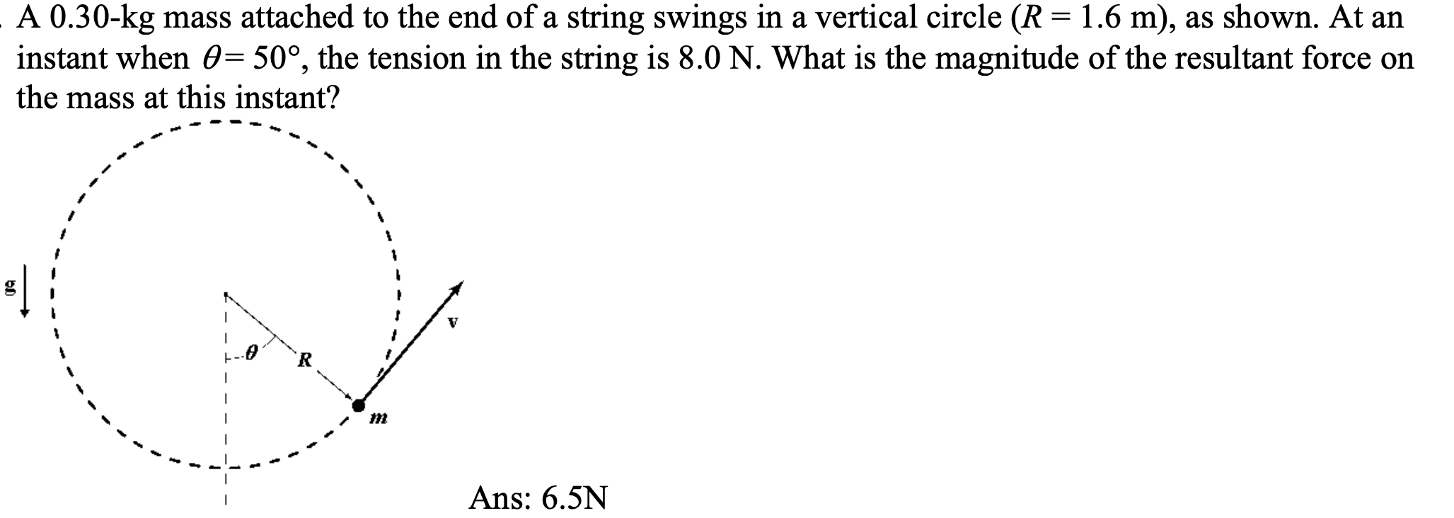 Solved - A 0.30-kg mass attached to the end of a string | Chegg.com