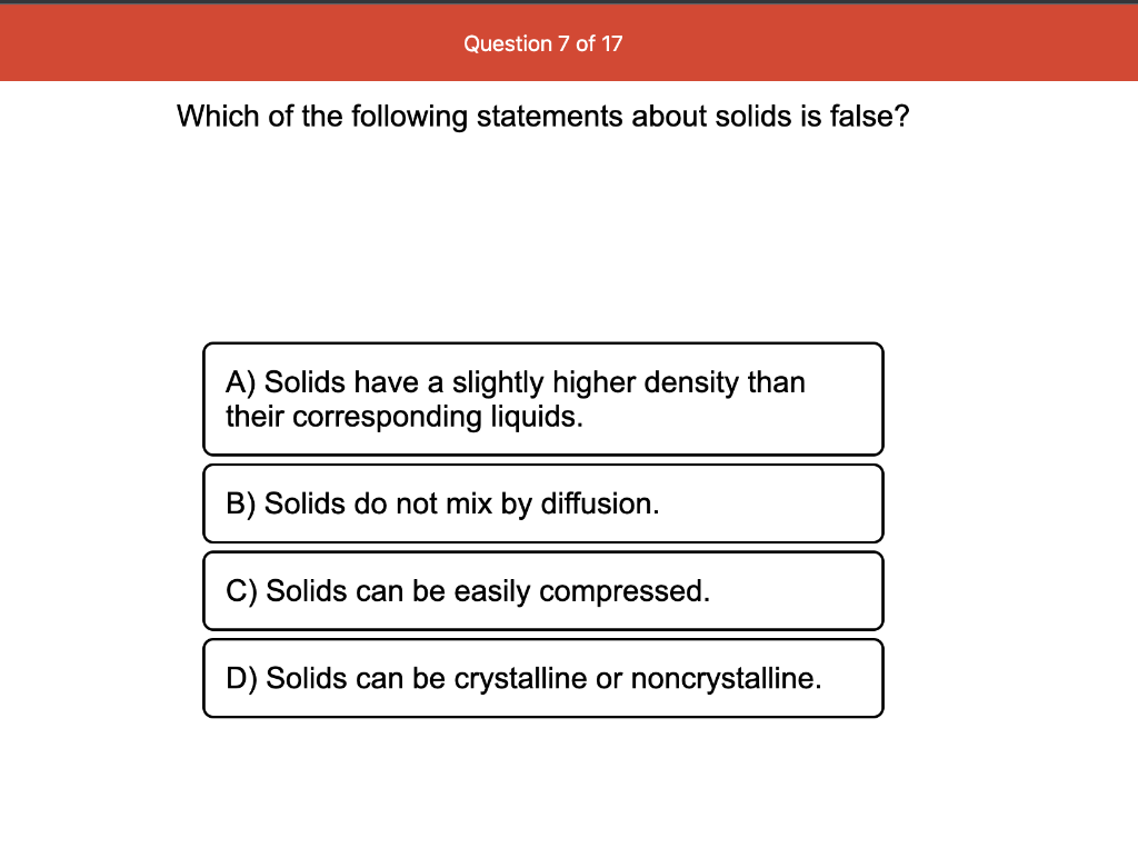 Solved Which of the following statements about solids is | Chegg.com