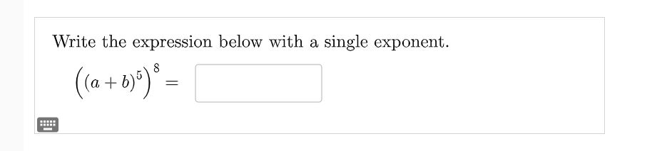 Solved Write the expression below with a single exponent. | Chegg.com