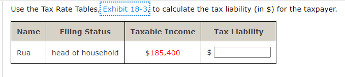 Use the Tax Rate Tables. to calculate the tax | Chegg.com