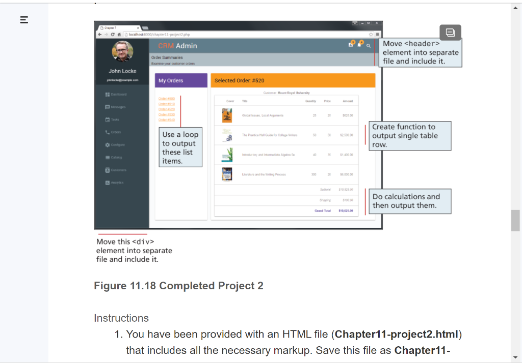 Solved Instructions 1.You have been provided with an HTML | Chegg.com
