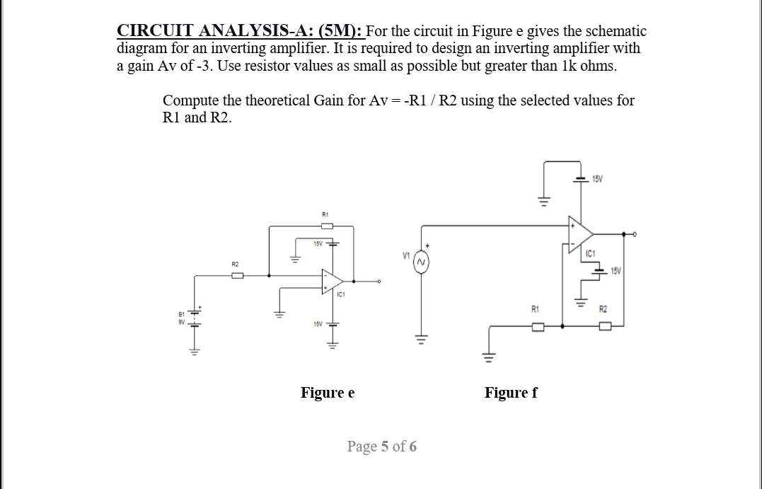 Solved CIRCUIT ANALYSIS-A: (5M): For the circuit in Figure e | Chegg.com