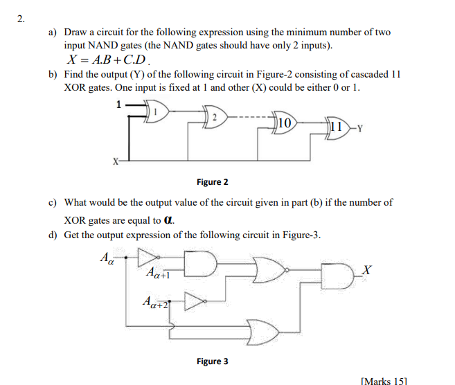 Solved . 2. a) Draw a circuit for the following expression | Chegg.com