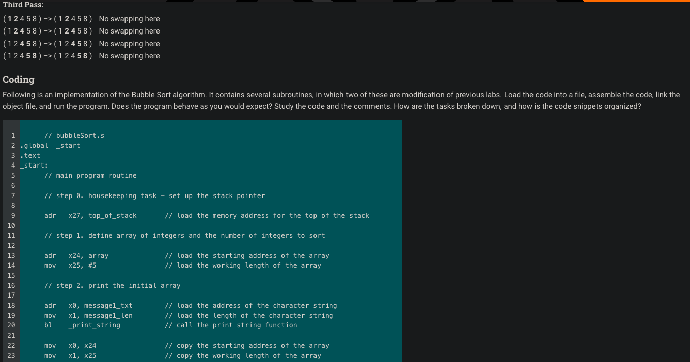 Solved This is an Assembly language ARMv8 coding assignment. | Chegg.com