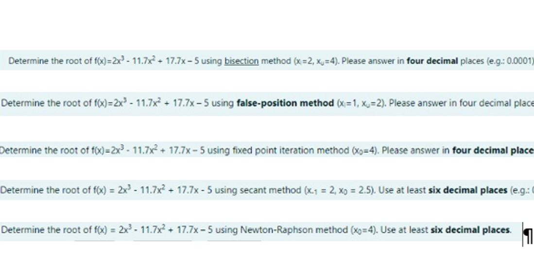 Solved Determine the root of f(x)=2x3 - 11.7x2 +17.7x - 5 | Chegg.com