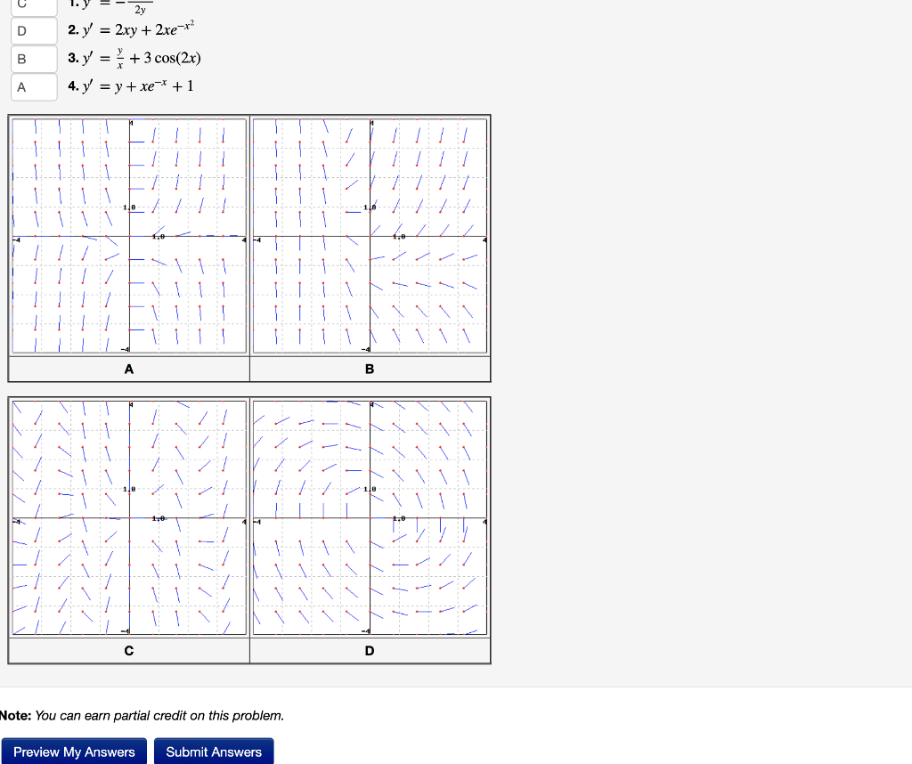 Solved (1 point) Match the following equations with their | Chegg.com