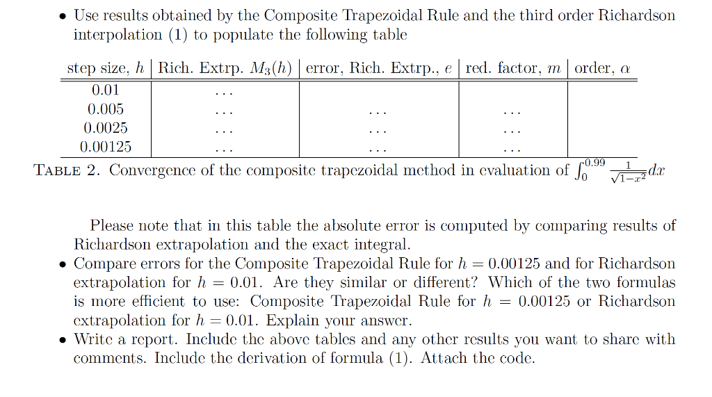 Solved • Develop a formula for the third order Richardson | Chegg.com